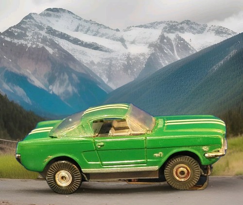 Original Aurora 1373 RARE Olive Ford Mustang Fastback Thunderjet HO ...