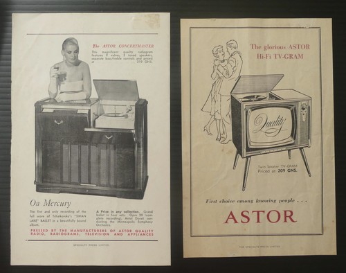 ASTOR Vintage Ad 1958 '59 Concertmaster Record Player Radio Radiogram ...