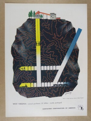 1949 CCA Container Corp West Virginia Artist Joseph Gering vintage ...