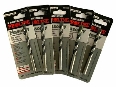 5 Black & Decker 10mm Proline Precision Drill Bits. Brick, Masonry ...