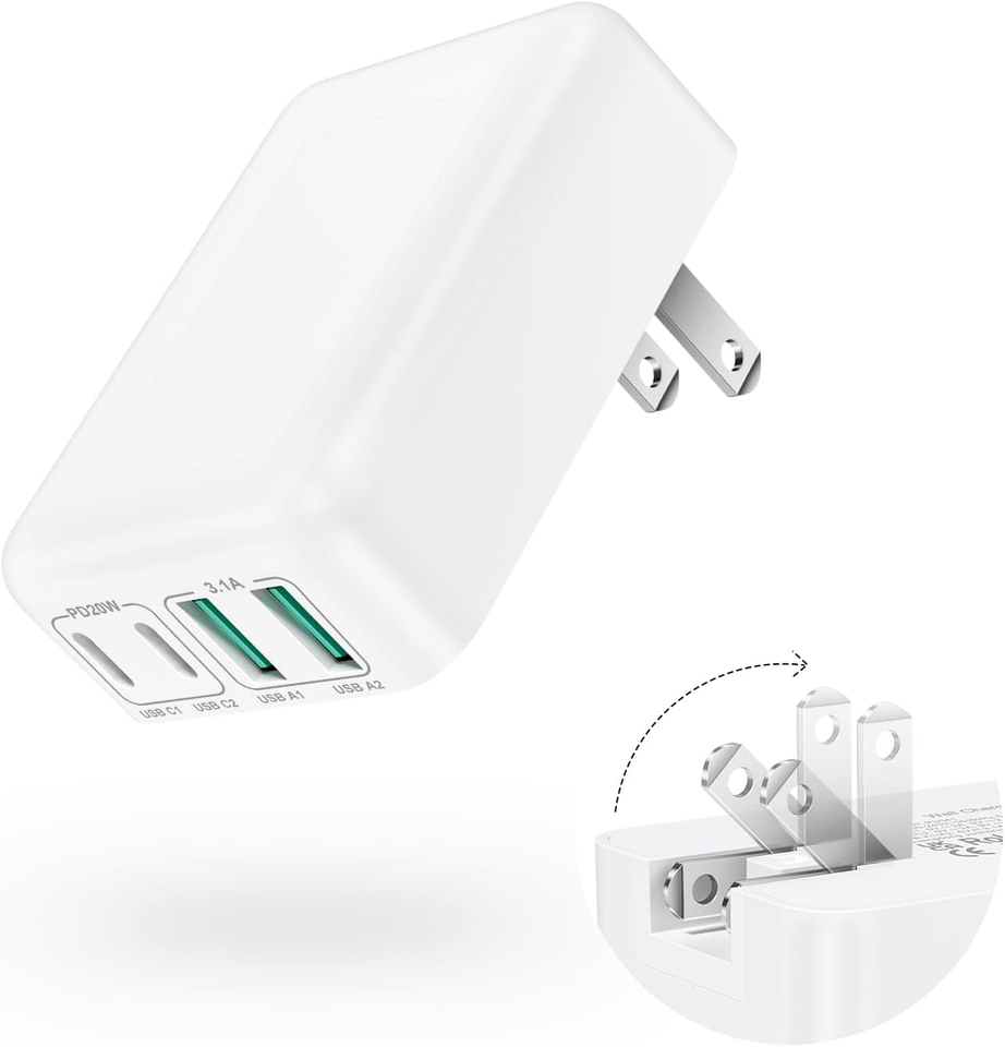 40W USB C Charger Block Flat USB C Wall Charger Slim Dual Port Type C ...