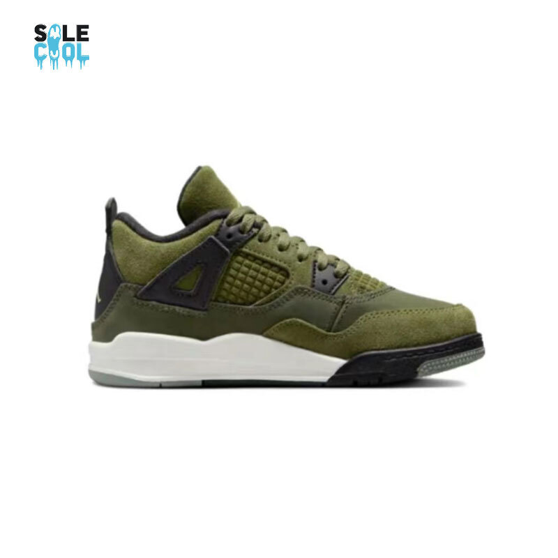 Nike Air Jordan AJ4 Retro SE Craft Medium Olive PS PRESCHOOL Shoes ...