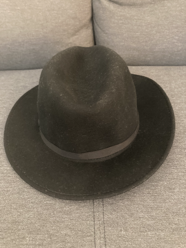 Country Gentleman Wilton Men’s Black Fedora Hat Gentle Felt Wool Size L ...