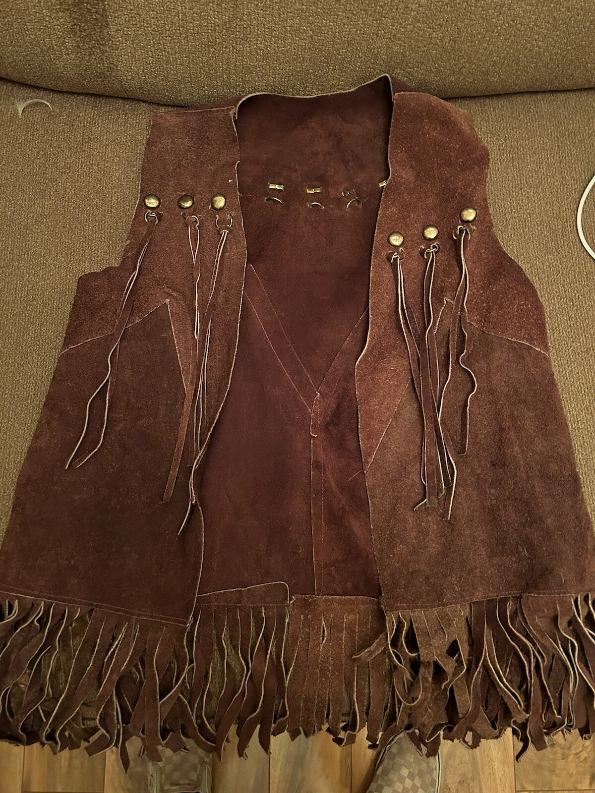 60s/70s Woodstock Leather Vest - Gem