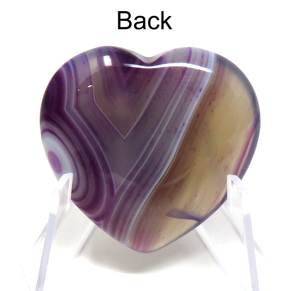 Purple Agate Stone Heart #667 -35mm or 1.37in Valentines Day Love ...