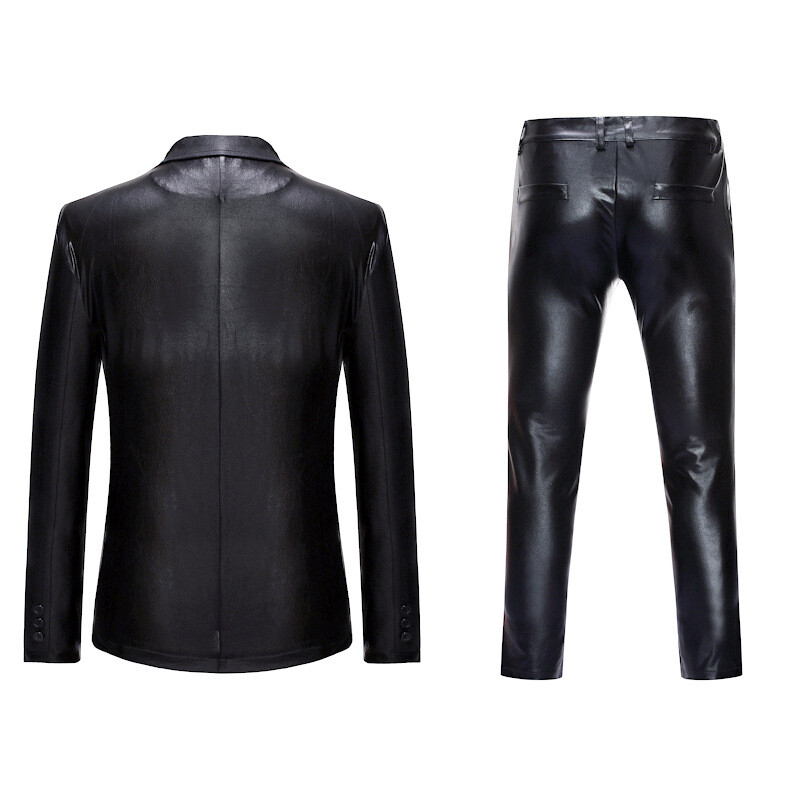 Men's Shiny 2 Pieces Suits Blazer Pants Party DJ NightClub Dress Tuxedo ...