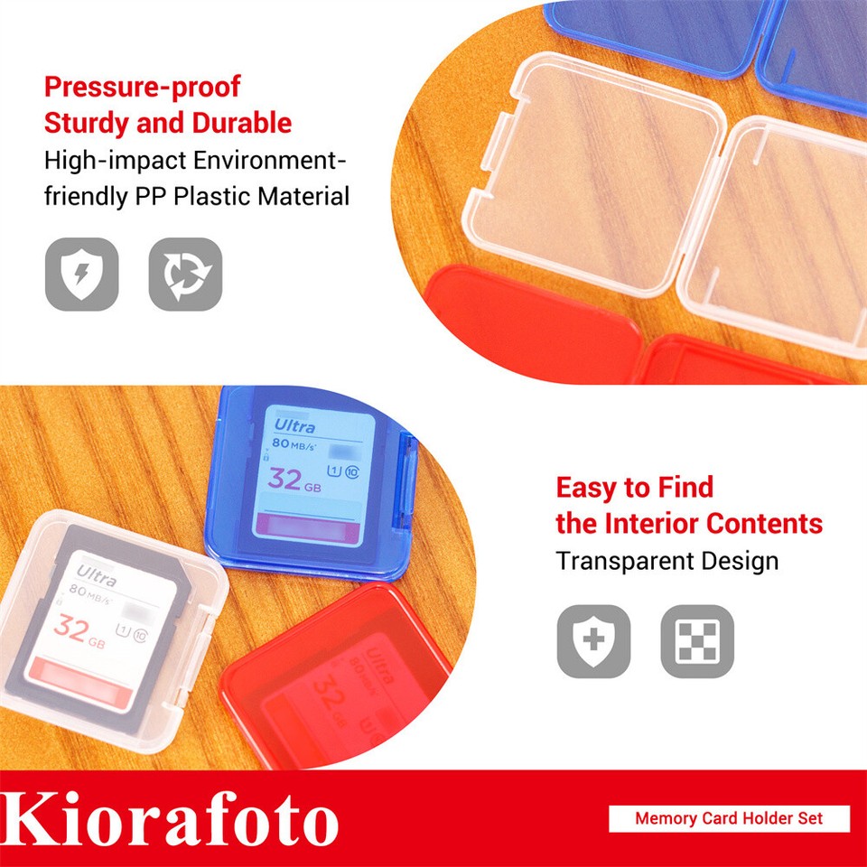 24PCS Clear SD Card Case Holder Memory Card SDHC SDXC Storage Box ...