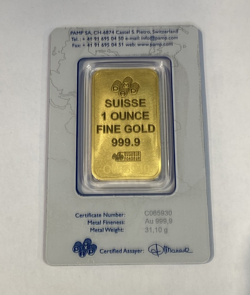 1 oz PAMP Suisse Gold Bar (PAMP Design, New w/ Assay) | eBay