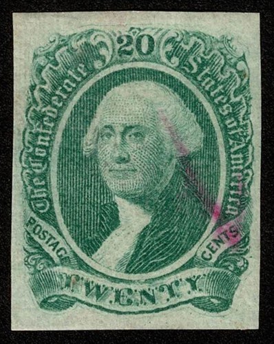 US Stamp Scott#13 20c Confederate States George Washington Used Well ...
