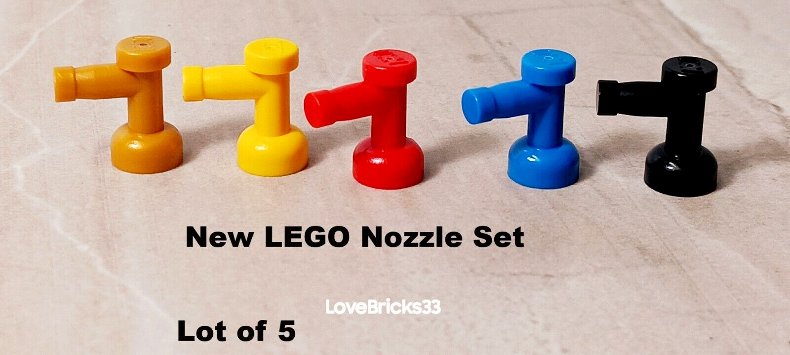 New LEGO Firefighter Nozzle Set Lot of 5 Golden Nozzle Build ...