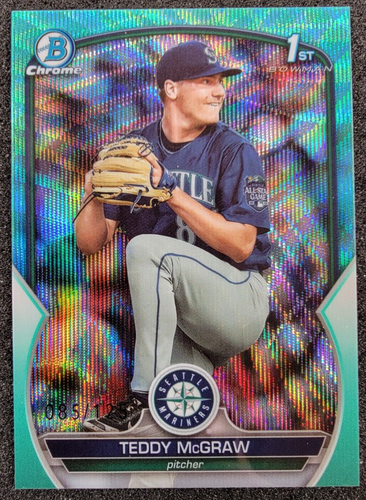 2023 Bowman Draft Chrome 1st Aqua Wave Refractor /125 Teddy McGraw #BDC ...