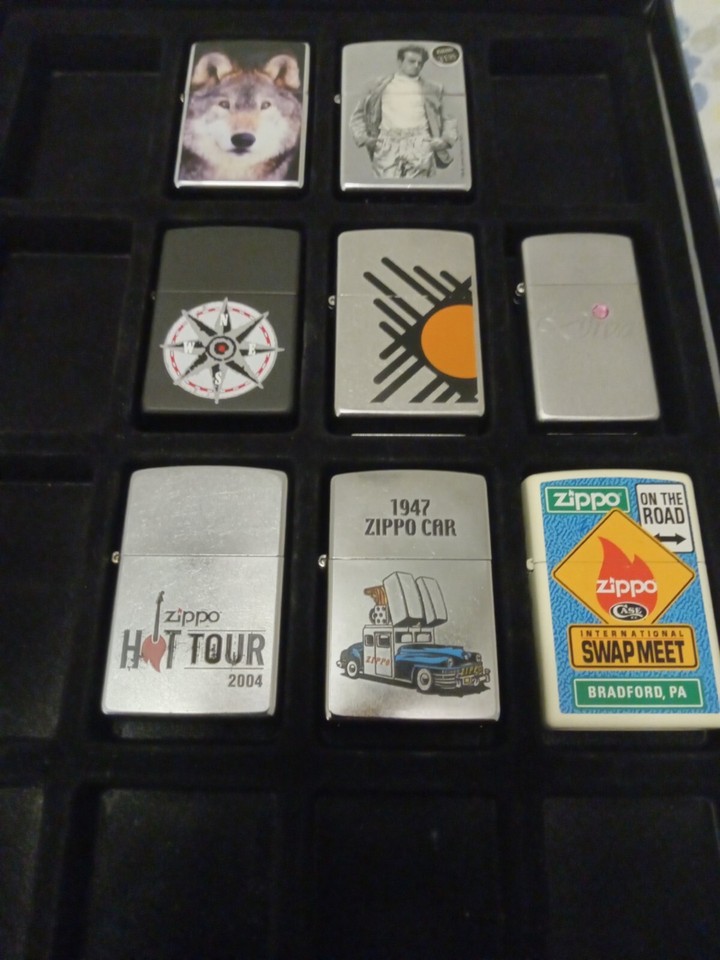 Zippo Lot 8 Nice New Swap Meet James Dean Zippo Tour Car Diva Wolf Zippos Only | eBay