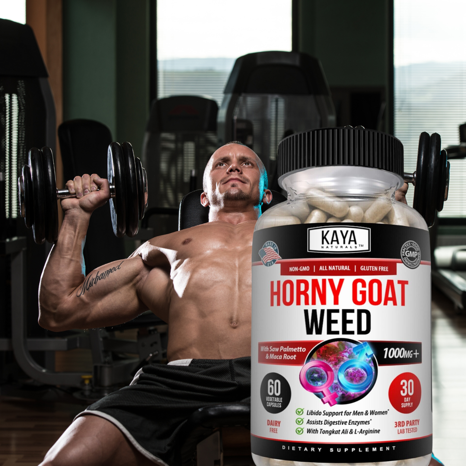 (2 Pack) Horney Goat Weed for Men & Women Maca Saw Palmetto Ginseng L ...