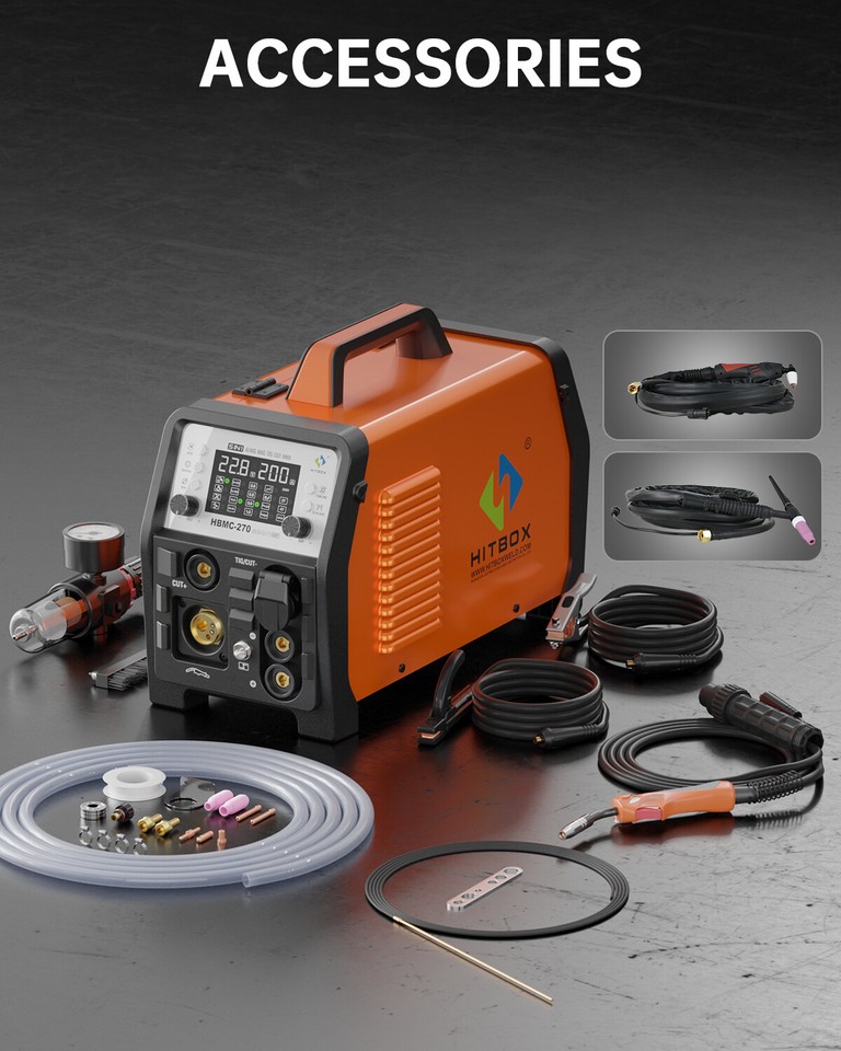 6IN1 MIG Welder Plasma Cut Gasless Gas MIG Spot MMA HF TIG 220V Welding ...