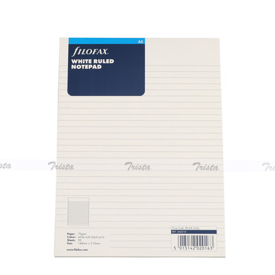 Filofax A5 Size White Ruled Notepad Refill Insert Accessory Organiser ...