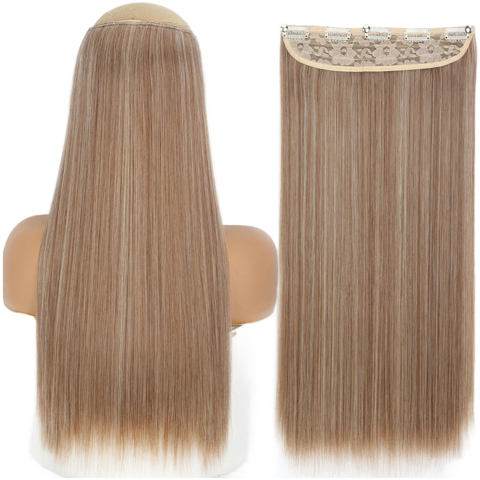 Clip In Hair Extensions 55cm Long Straight 5 Clip Synthetic Fiber for ...