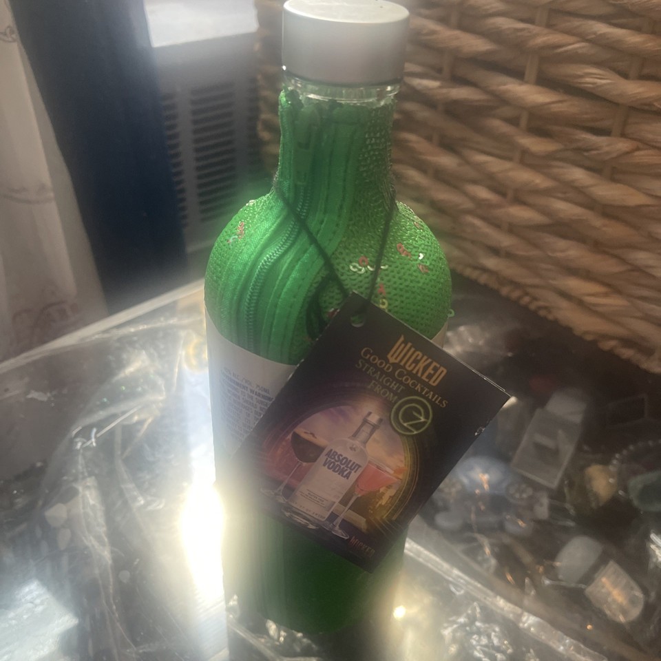 2025 ABSOLUT VODKA WICKED LIMITED EDITION Green Pink Sequin Bottle Cozy ...