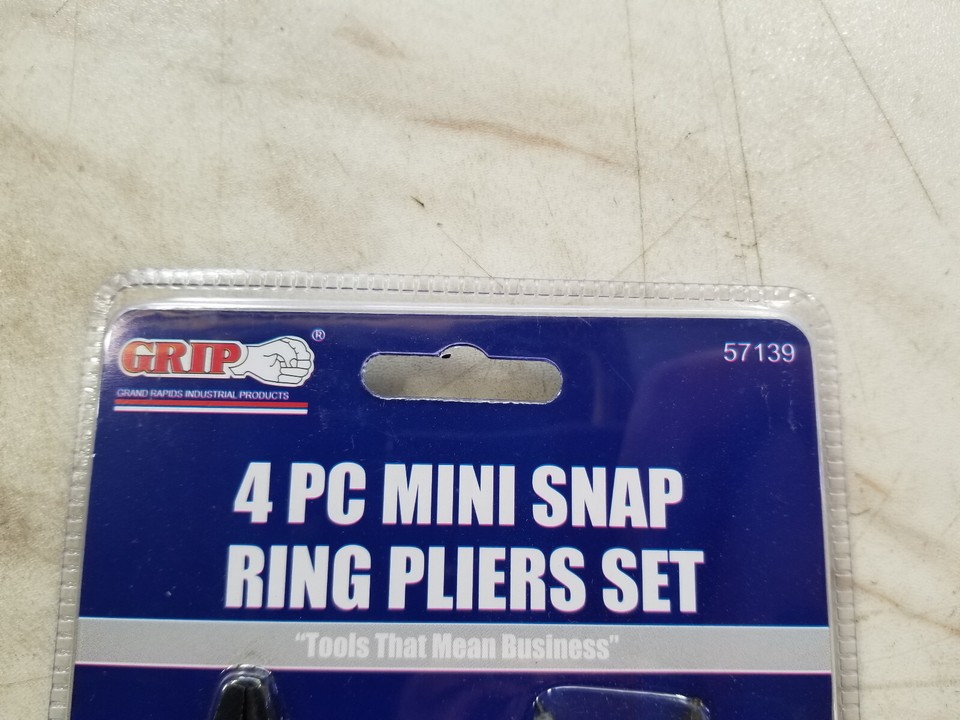4 PC MINI SNAP RING PLIER SET - CHROME MOLY - S-RING & D-RING - FREE ...
