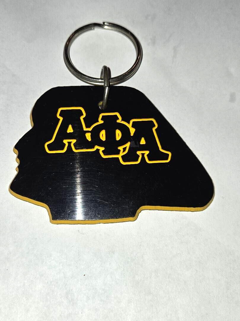 Vintage (90"s) Alpha Phi Alpha Black and Gold Plastic Key Chain [ 3 ...