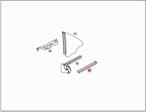 Genuine Mercedes Slc Slk R172 W172 Cabrio Sealing rail Outside left ...