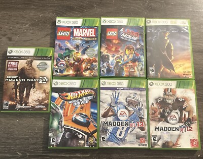 Lot Of 7 Xbox 360 Games COD Modern Warfare 2, LEGO, Halo 3, Madden, Hot ...