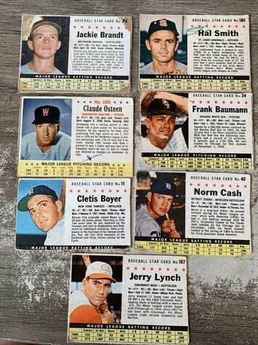 1961 post cereal baseball cards 7 Card Lot - Heavily Worn | eBay