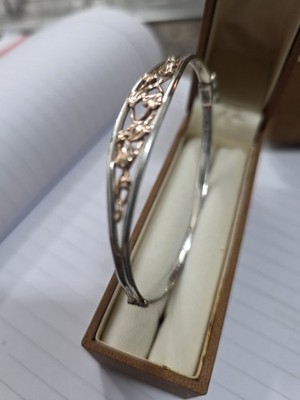 Clogau Silver And 9ct Rose GOLD Tree of Life Hinge Bangle/Bracelet ...