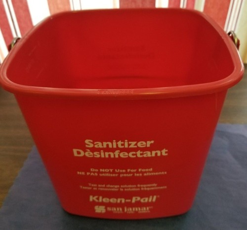 (ONE) CLEANING SANI BUCKET SAN JAMAR RED KLEEN-PAIL BUCKET 6-QUART ...