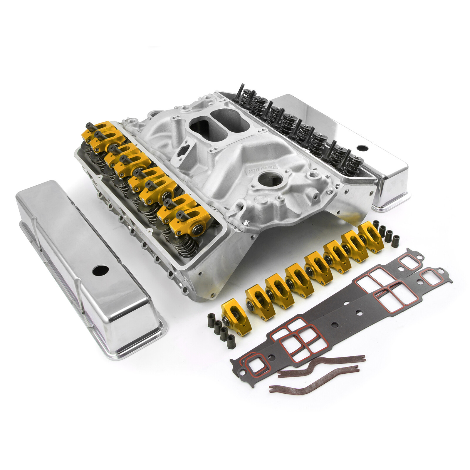 Chevy SBC 350 Angle Plug Hyd FT Cylinder Head Top End Engine Combo Kit ...