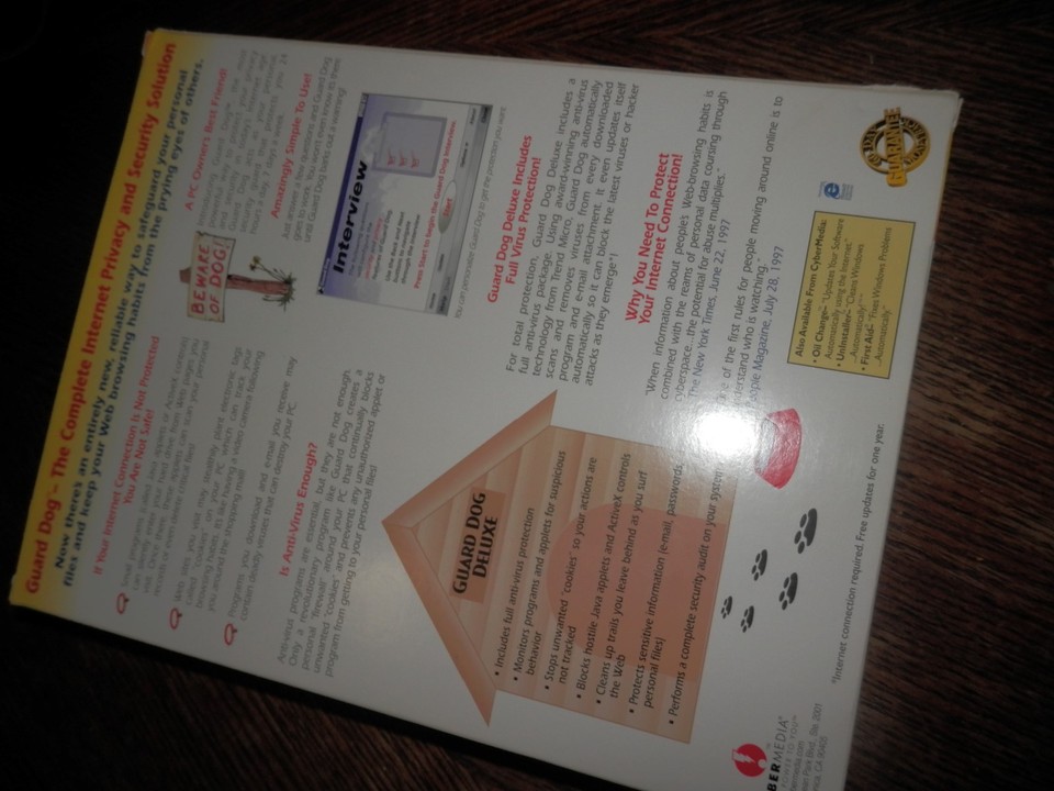 McAfee Guard Dog Deluxe Windows 95, Internal Internet Security Software ...