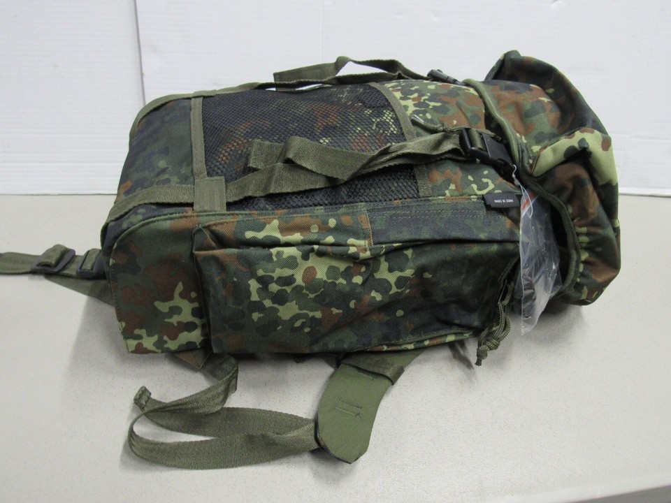 STURM Mil-Tec German Flecktarn Camo Pattern Combat Pack Rucksack with ...