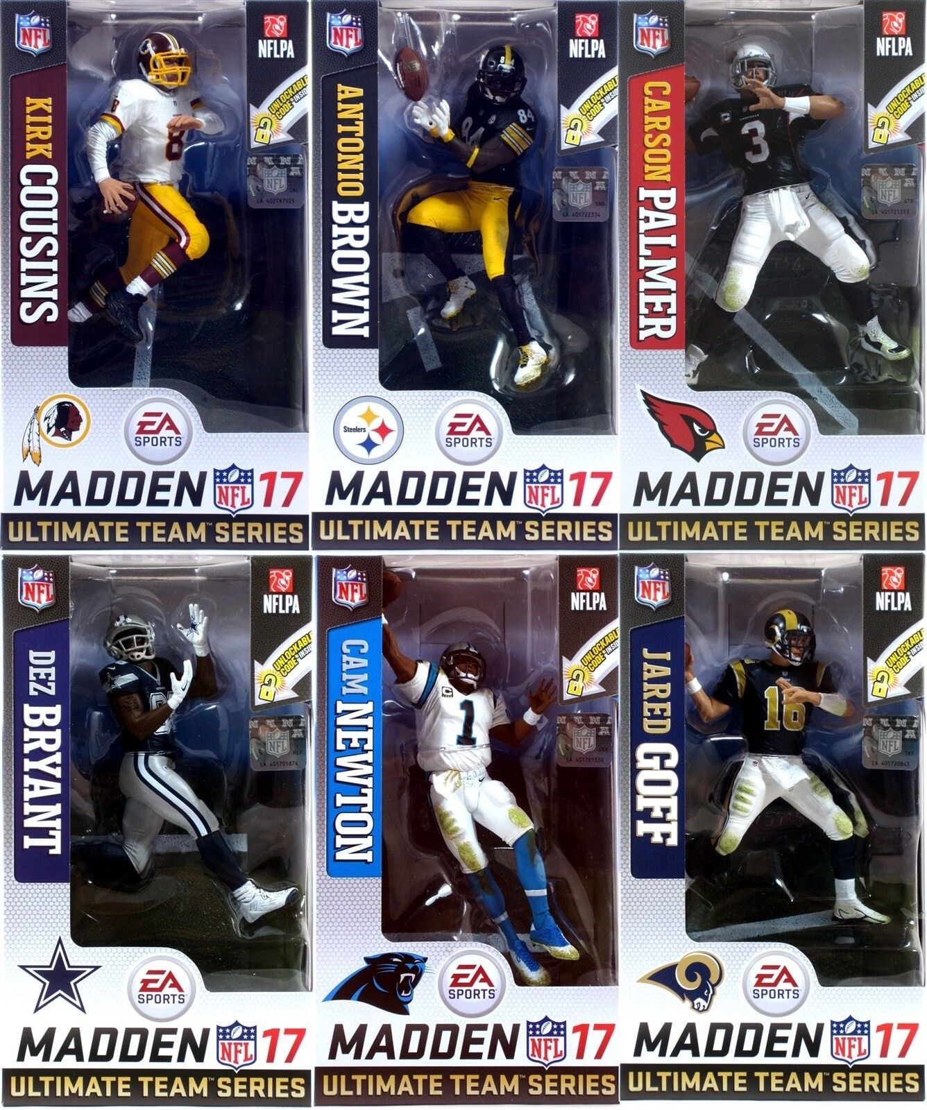 McFarlane Madden NFL 17 Ultimate Team Set of 6 Figures Goff Brown ...
