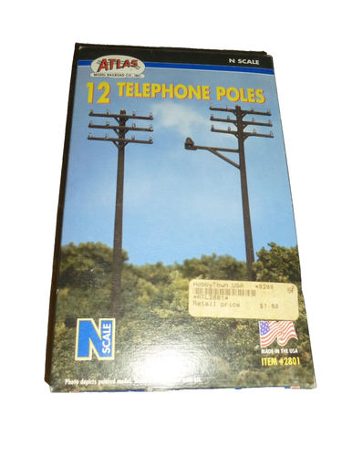 HO Scale 12 Telephone Poles Kit - Atlas #775 732573007758| eBay