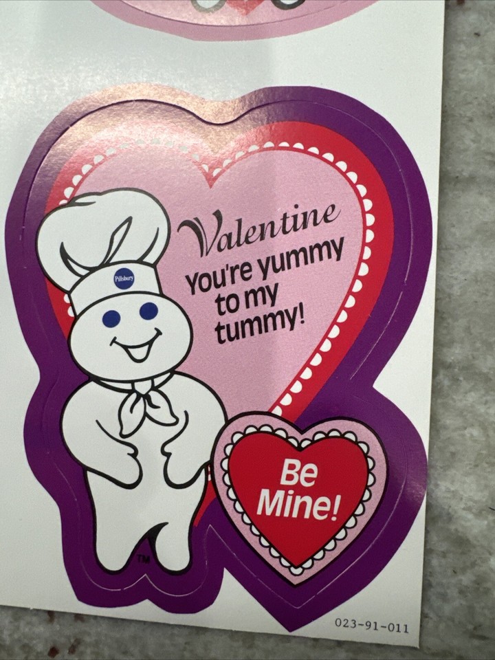 Vintage Pillsbury Doughboy Poppin'Fresh Valentine's Day Cards Sheet of ...