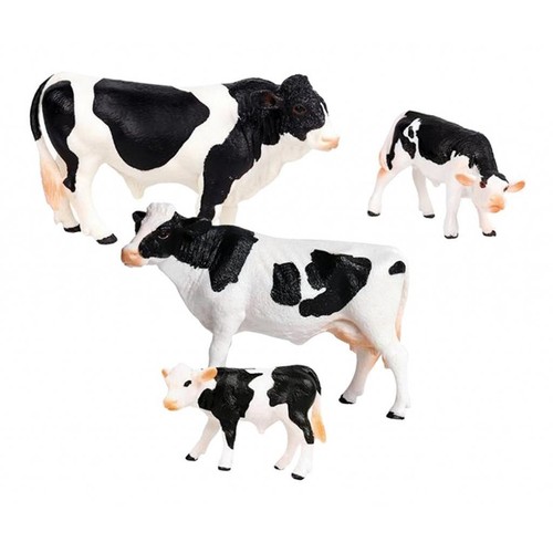 4Pcs Realistic Cow Figurines Set, Farm Animal Figures Toy, Birthday ...