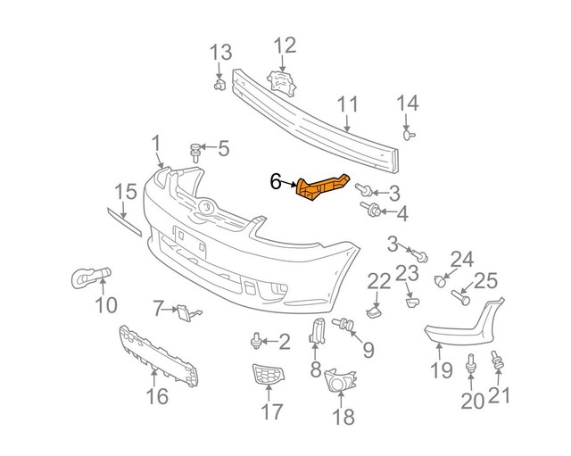 For Toyota Genuine Bumper Cover Support Rail Front Left 5211652040 | eBay