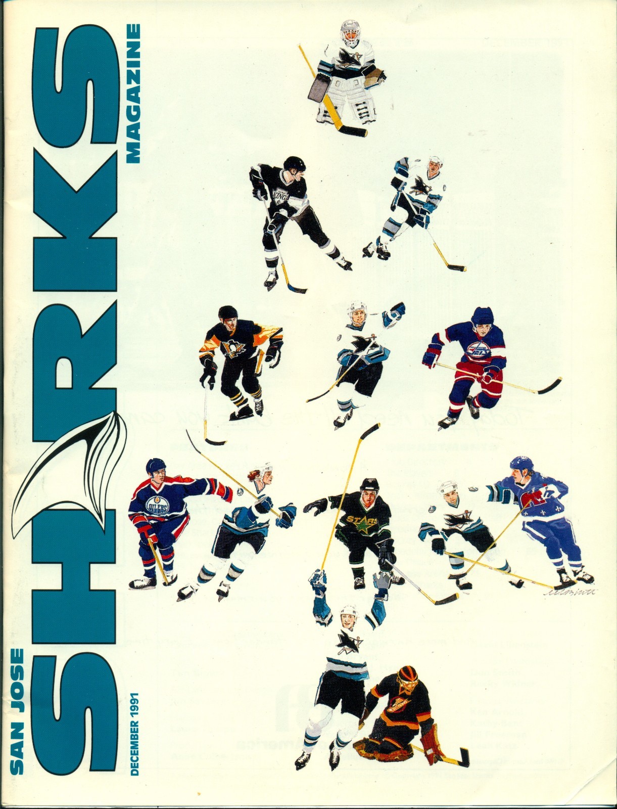 1991 Vol 1 #3 San Jose Sharks Hockey Program Magazine 1st Season in NHL ...