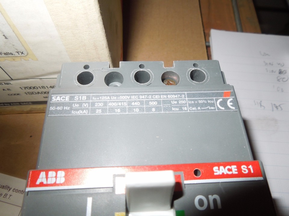 ABB SACE S1 S1B S1B125R125 125A 3P 500VAC / 250V DC Circuit Breaker New ...