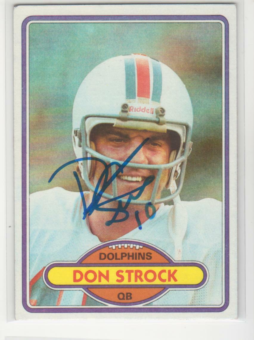 DON STROCK MIAMI DOLPHINS 1980 TOPPS #381 VIRGINIA TECH AUTOGRAPHED ...