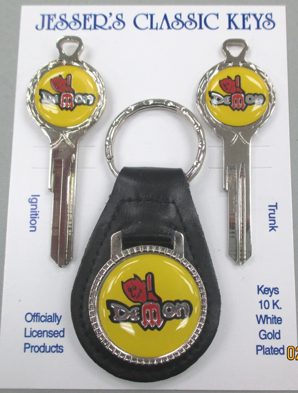 Dodge Horny Devil DEMON Deluxe Classic White Gold Key Set 1971 1972 NOS ...
