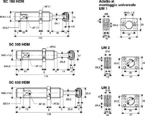 ACE UNIVERSAL MOUNTING PLATE UM25 For Shock Absorbers, Black Oxide ...