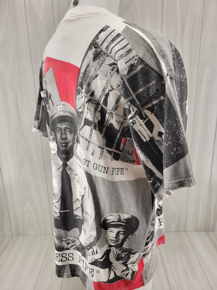 Vintage 1992 Barney Fearless Fife Mayberry All Over Print T shirt 2XL ...