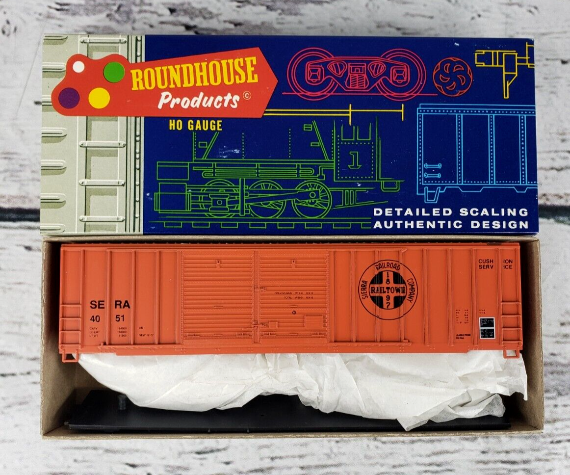 HO Scale Roundhouse 50' FMC DD Orange Box Car #4051 Sierra Railroad ...