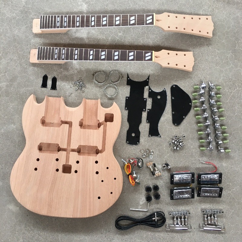 Unfinished Double Neck SG Electric Guitar 6+12 Strings HH Pickups Diy ...