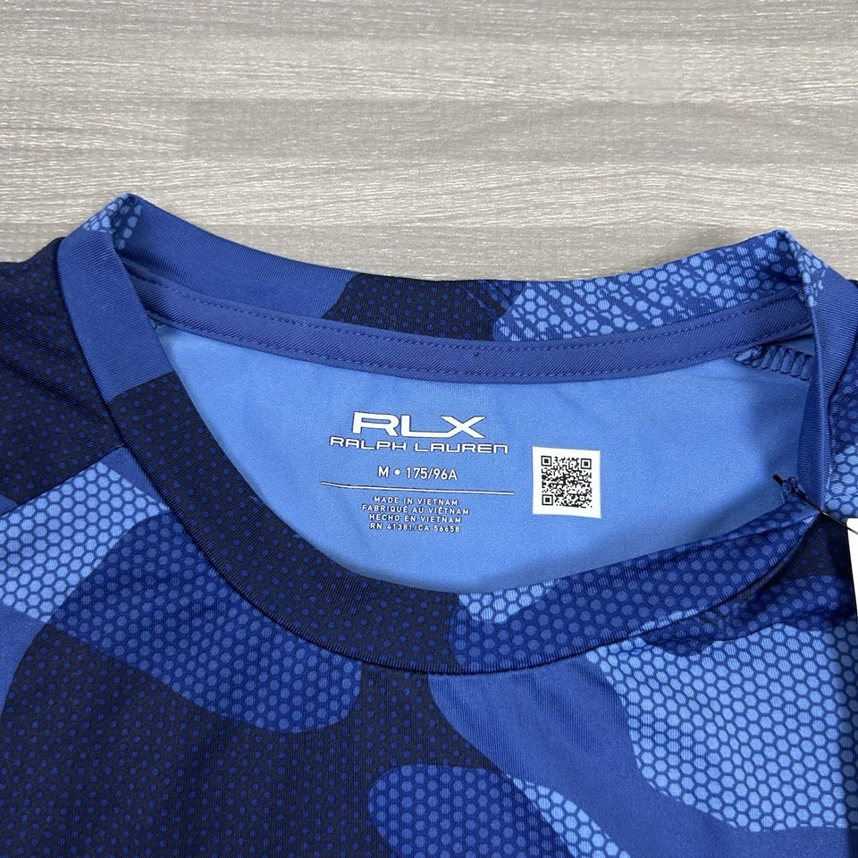 RLX Ralph Lauren Golf Performance Jersey T-Shirt Mens Medium Blue Camo ...