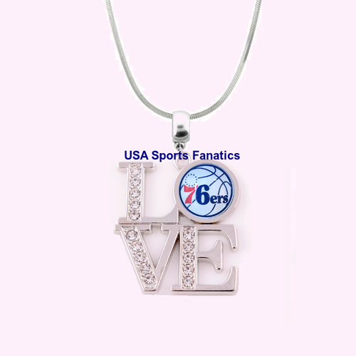 Philadelphia 76ers 925 Sterling Silver Team Love Necklace With ...