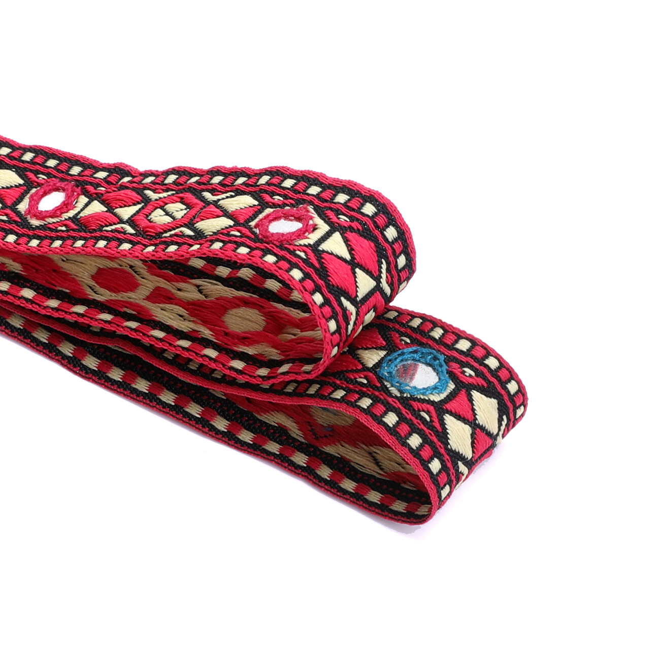 Aztec Design India Mirror Work Embroidery Ribbons, 2cm wide, Hand ...