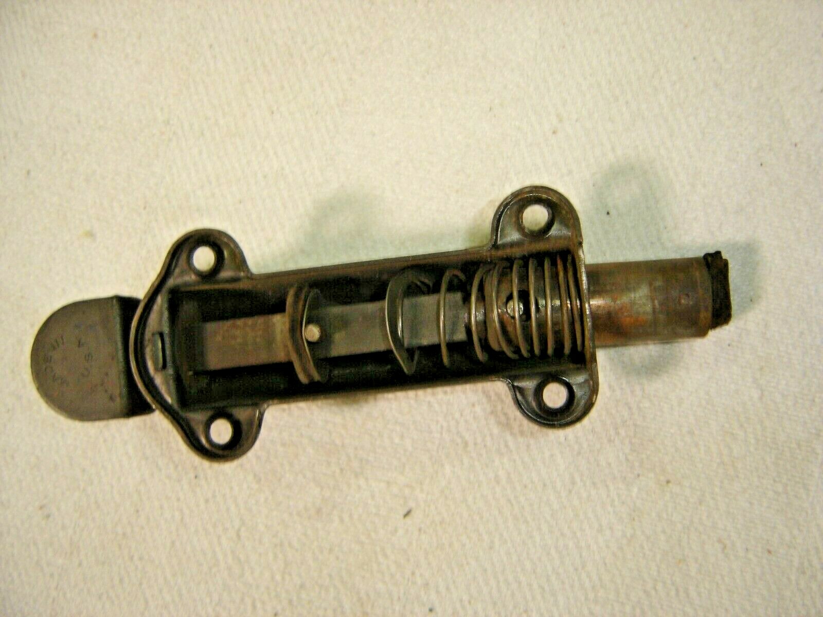 Salvage ~ Antique ~ Spring loaded door stop ~ was originally Japanned ...