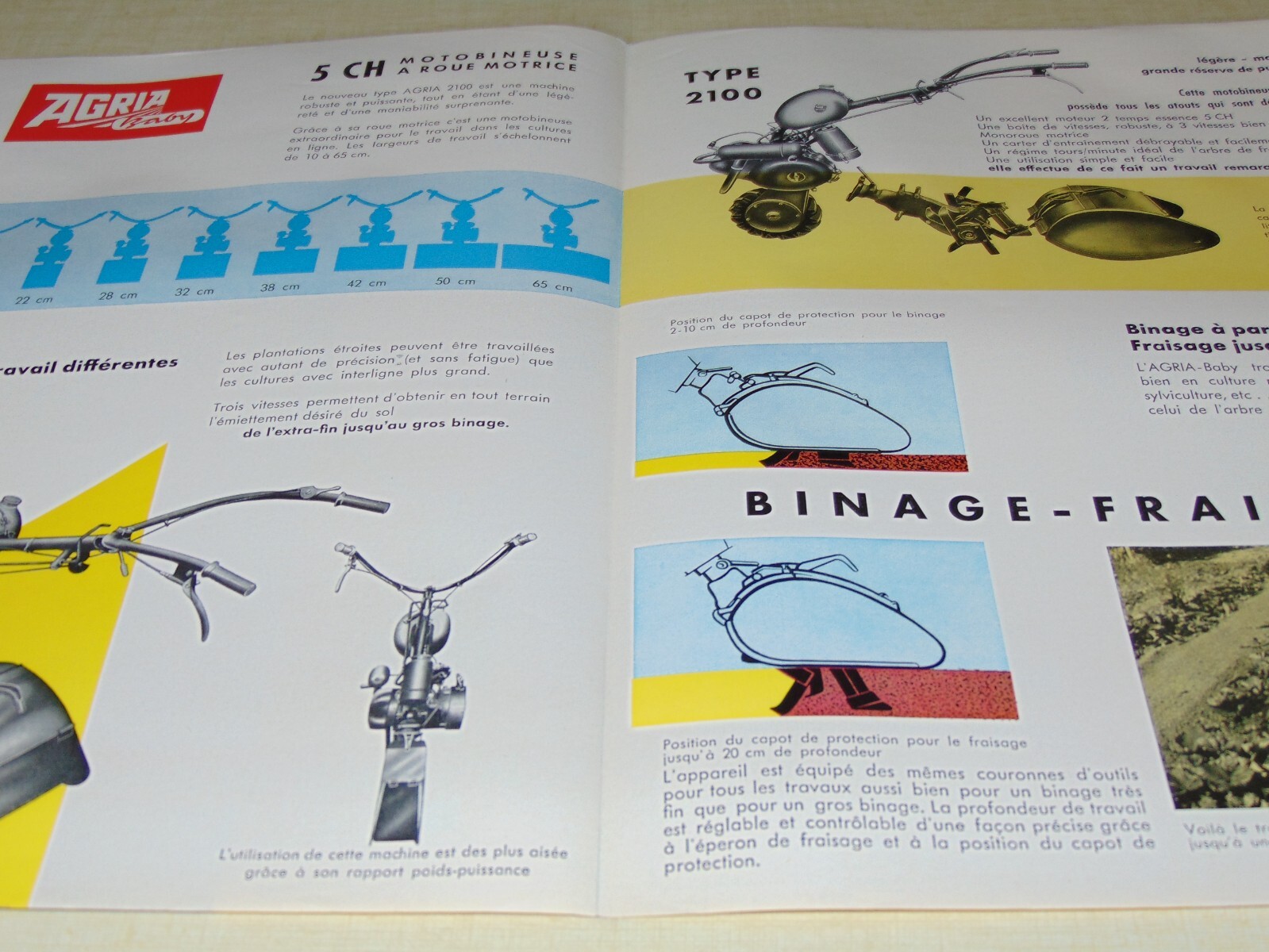 Prospectus brochure motoculteur motobineuse AGRIA BABY type 2100 5 CV ...
