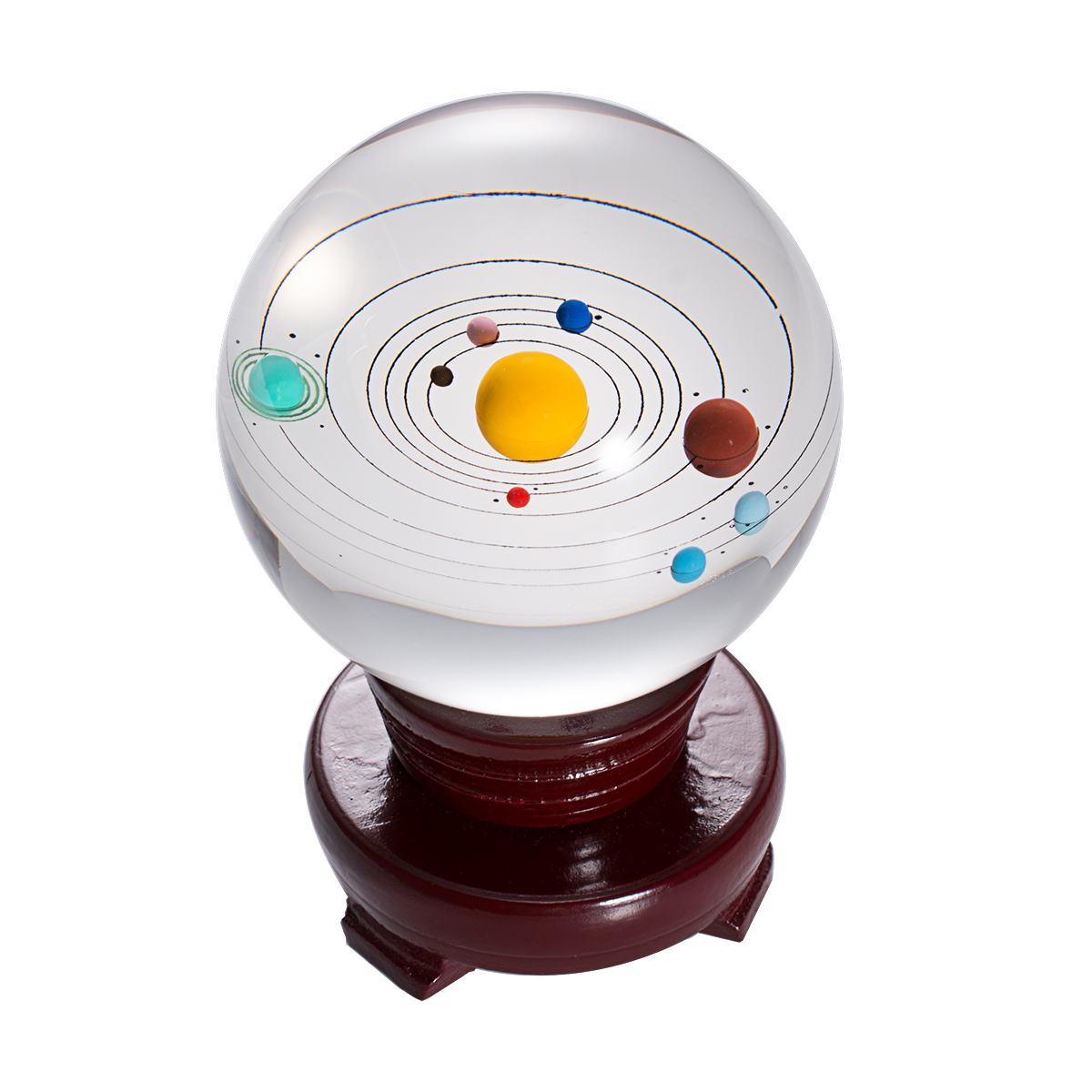 80MM Solar System Model Crystal Ball Laser Engraved Planet Glass Ball ...